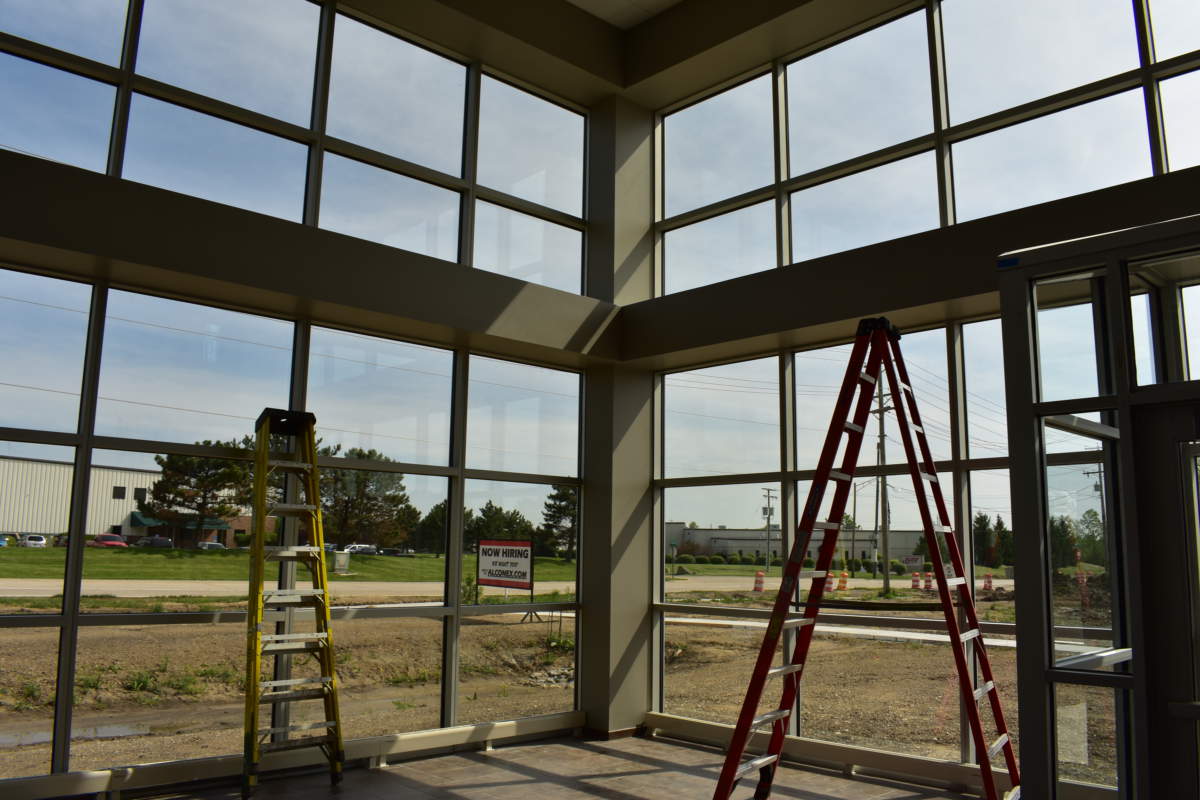 Alconex Interior Glass Wall Main Entrance | Weigand Construction